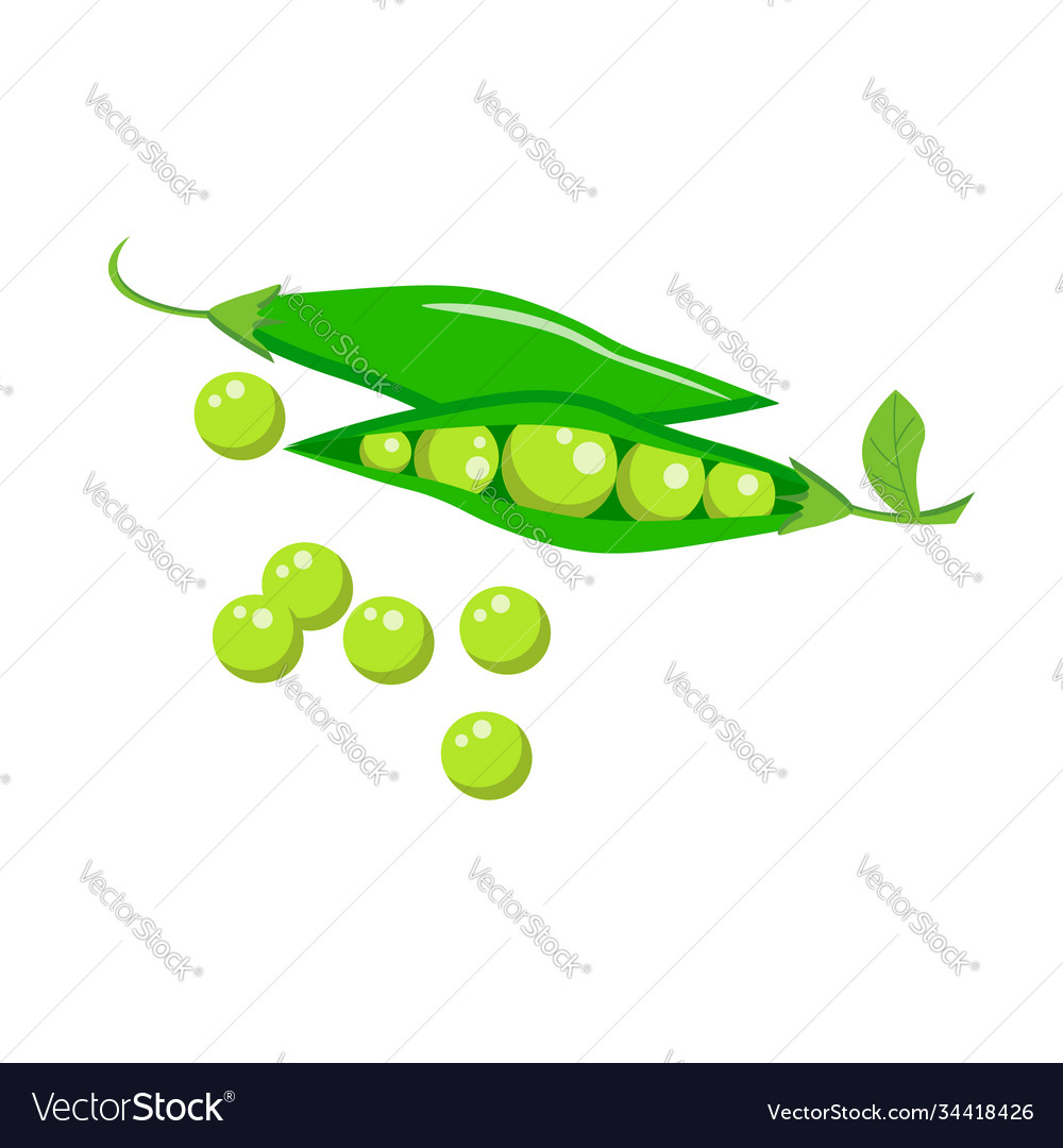 Green peas in pods for logos Royalty Free Vector Image