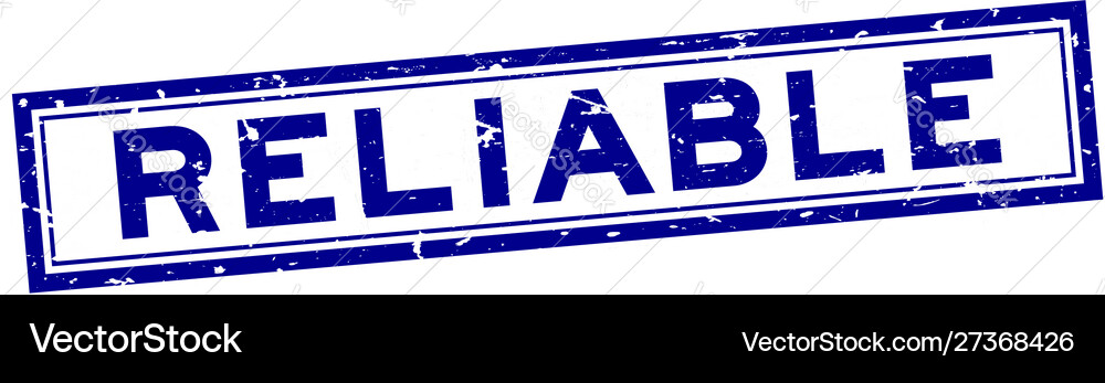 Grunge blue reliable word rubber seal stamp Vector Image