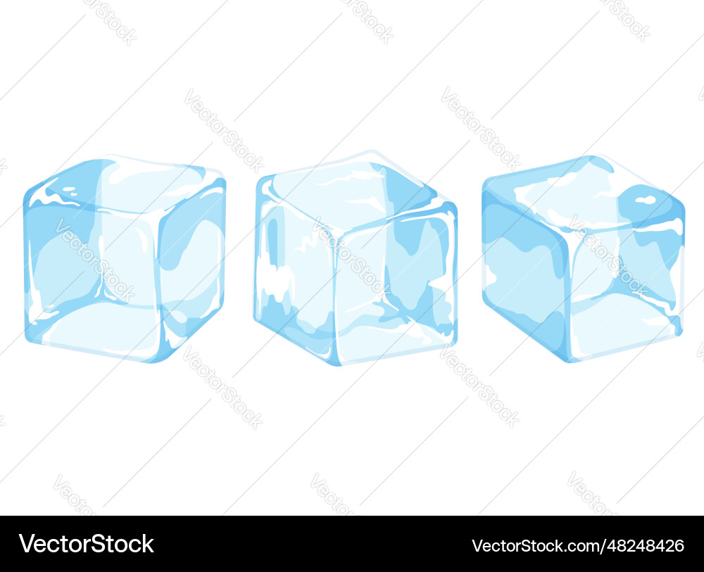 Ice cubes frozen water crystal blocks Royalty Free Vector