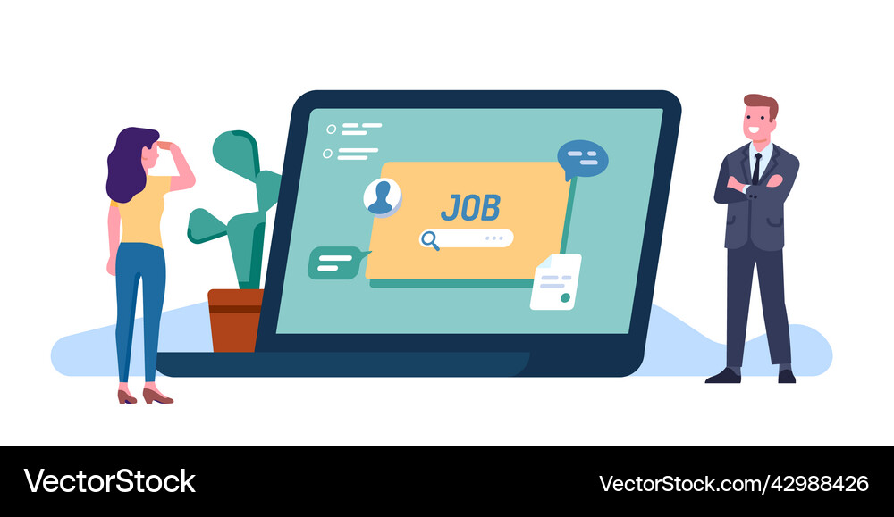 Job searching people looking for vacancy Vector Image
