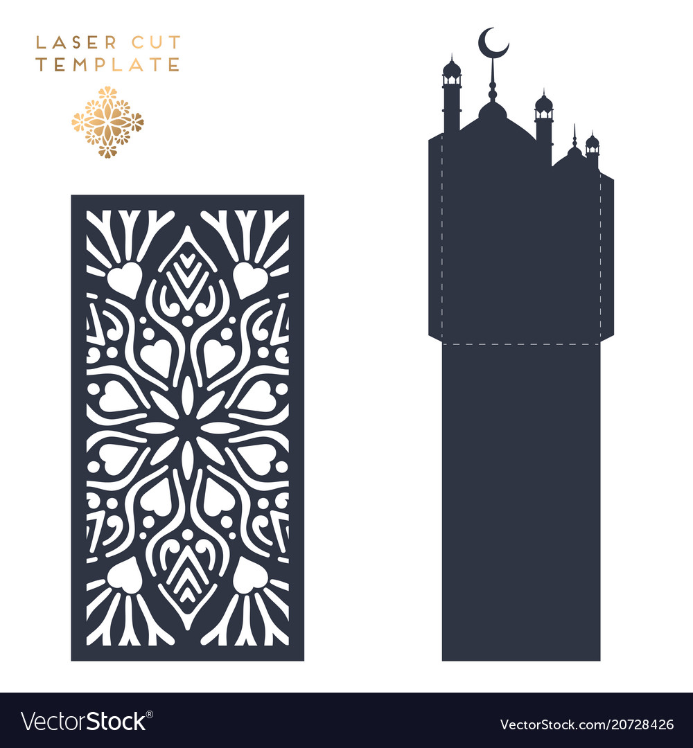 Laser cut islamic pattern Royalty Free Vector Image