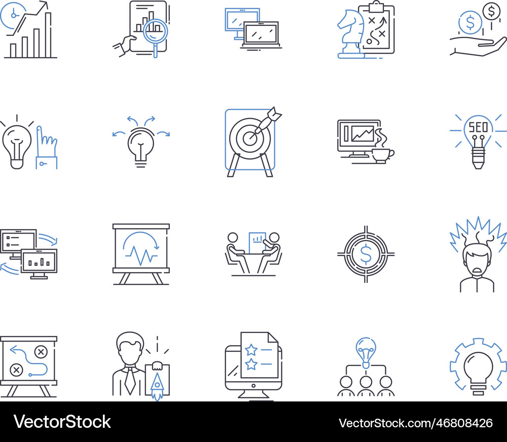 Product differentiation line icons collection Vector Image