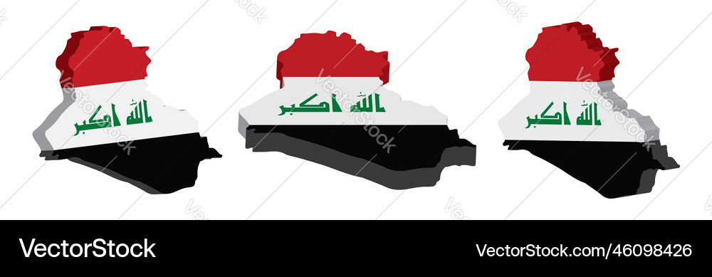 Realistic 3d map of iraq design template Vector Image