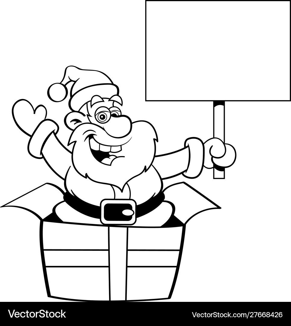 Santa claus holding a sign Royalty Free Vector Image