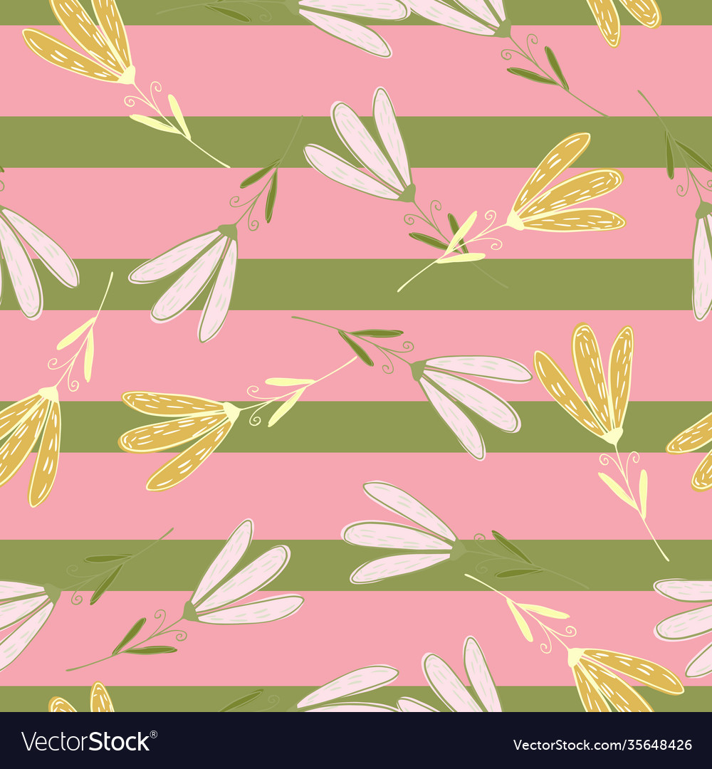 Seamless random pattern with simple flower Vector Image