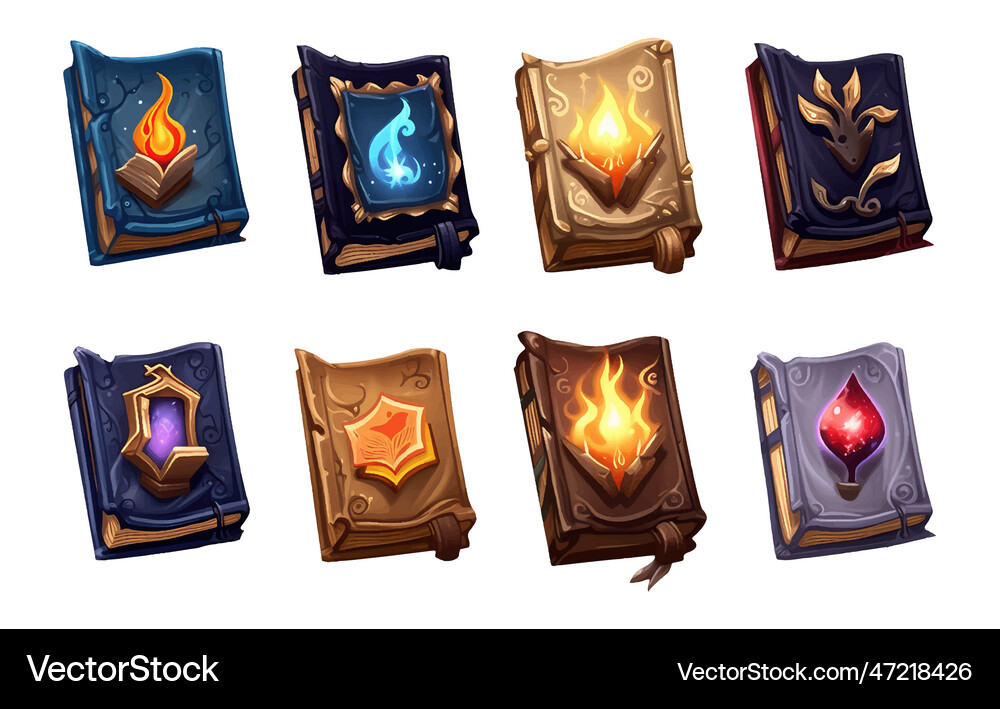 Set of magic book halloween Royalty Free Vector Image