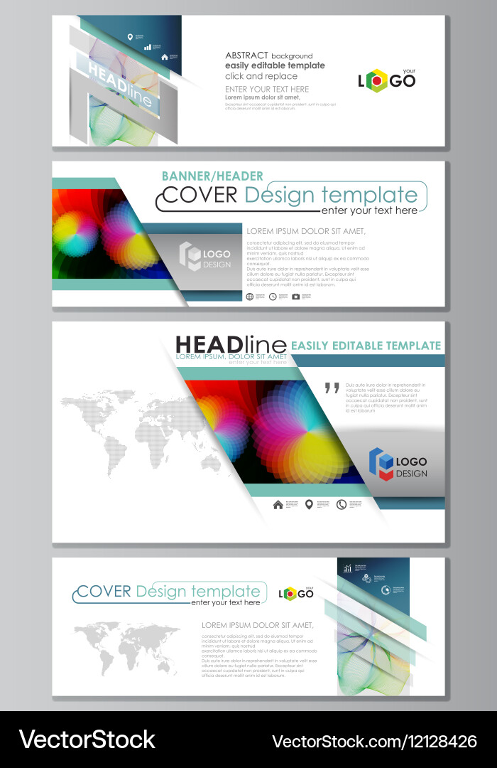 Social media and email headers set modern banners Vector Image