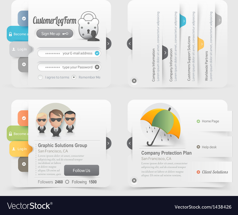 Website menu icons Royalty Free Vector Image - VectorStock