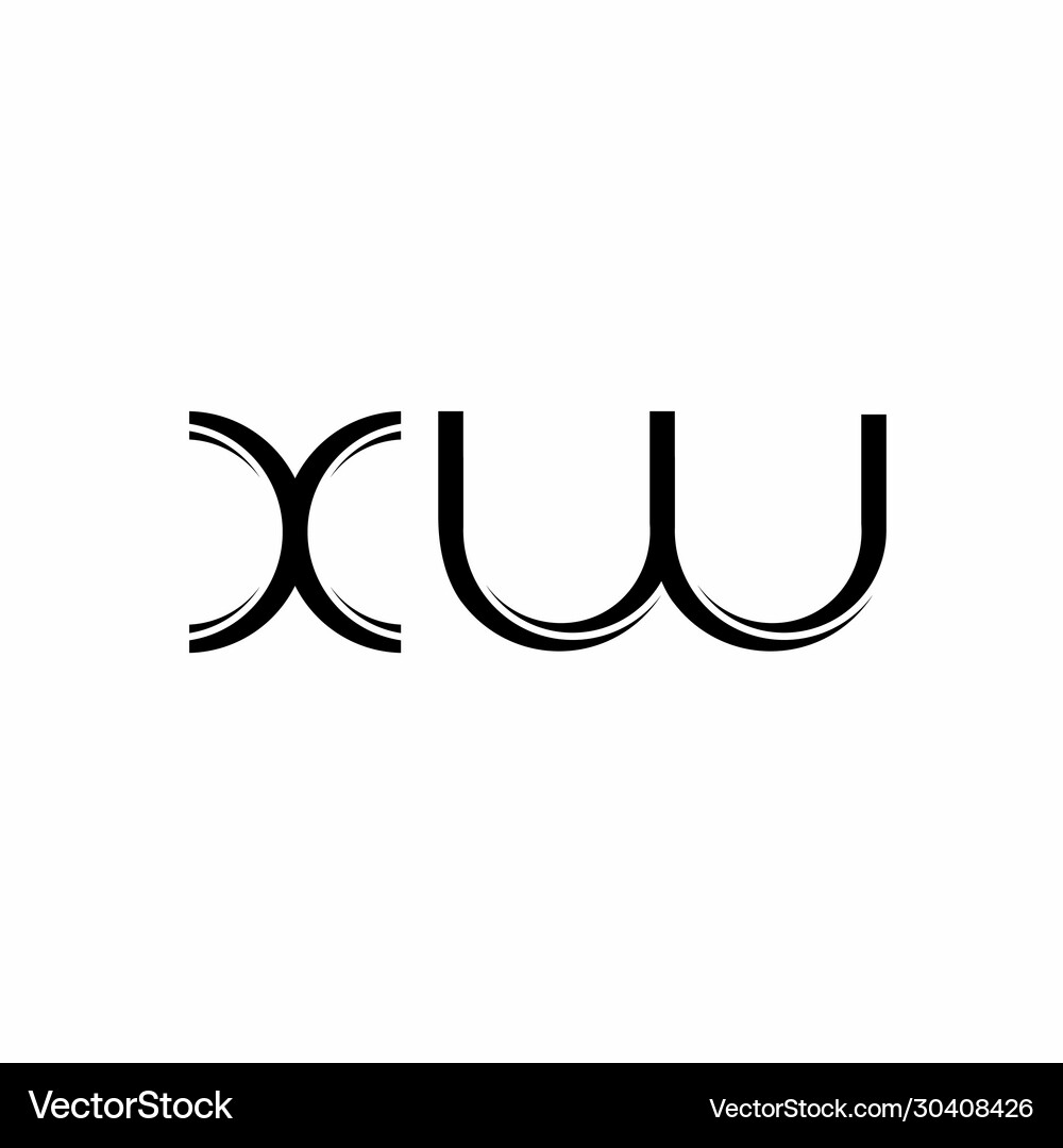 Xw logo monogram with slice rounded modern design Vector Image