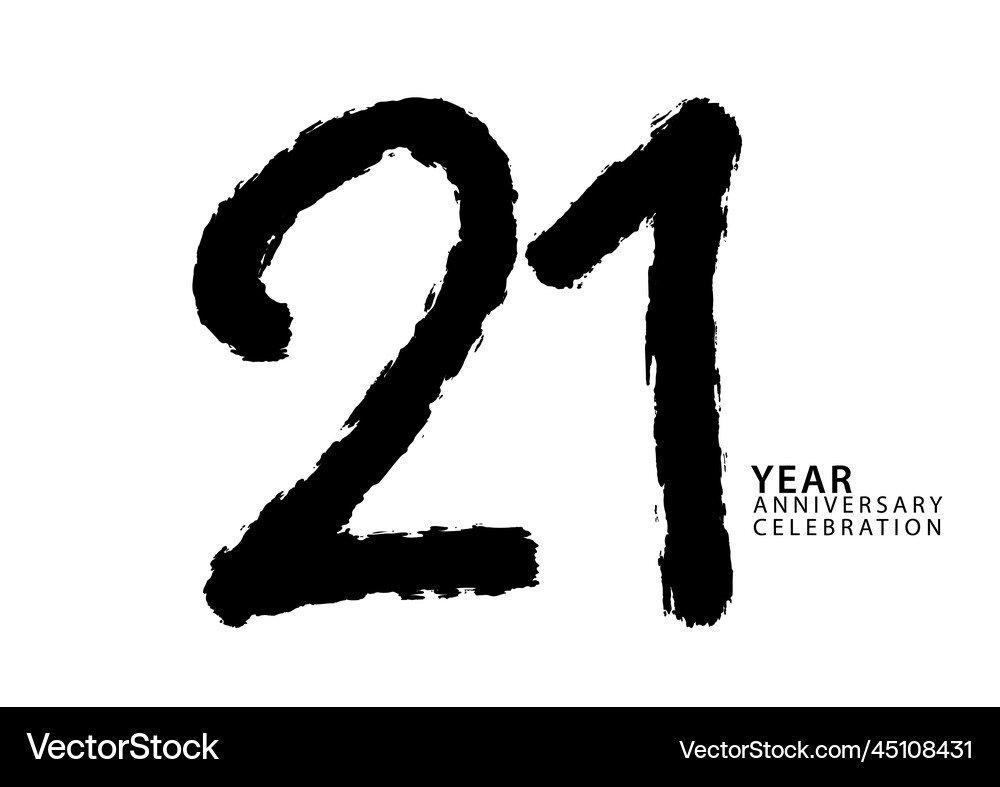 21 year anniversary celebration black color Vector Image