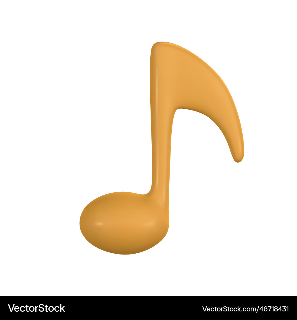 3d music note for music concept design in plastic Vector Image