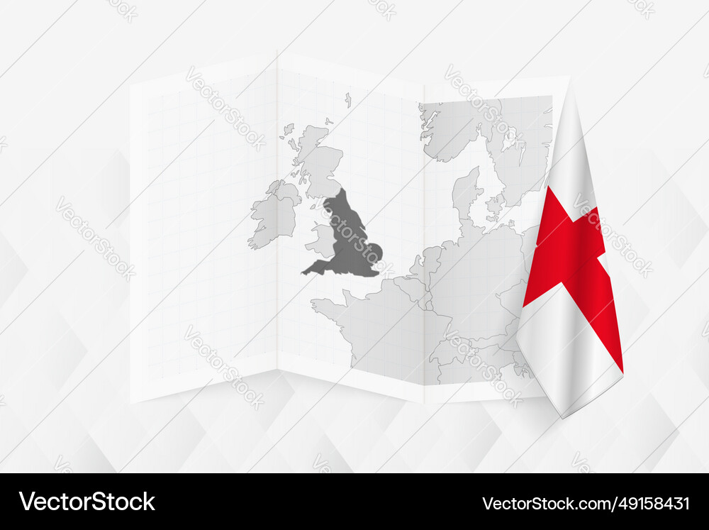 A grayscale map of england with hanging Royalty Free Vector