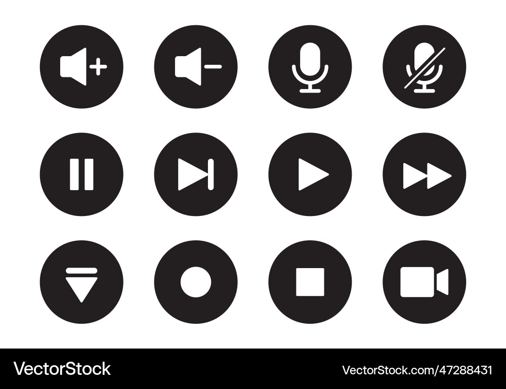 Audio video music player button icon sound Vector Image