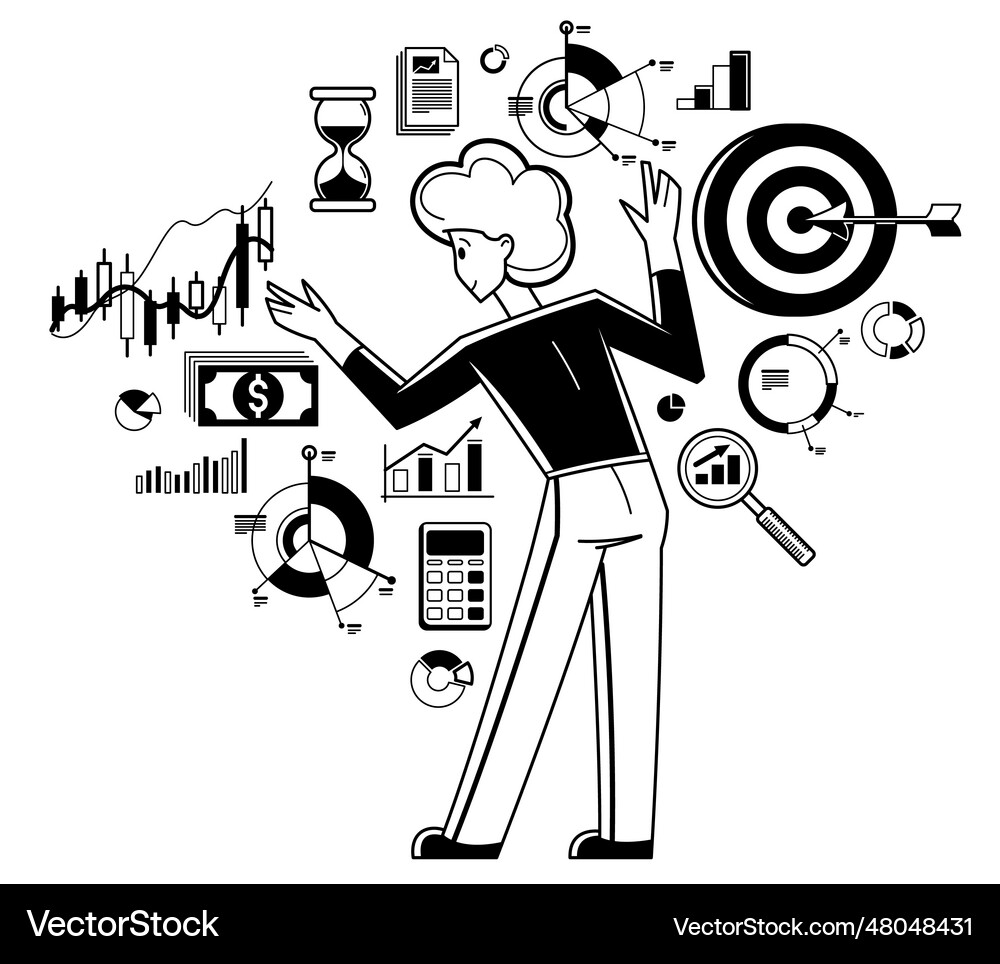 Business goal outline strategy Royalty Free Vector Image