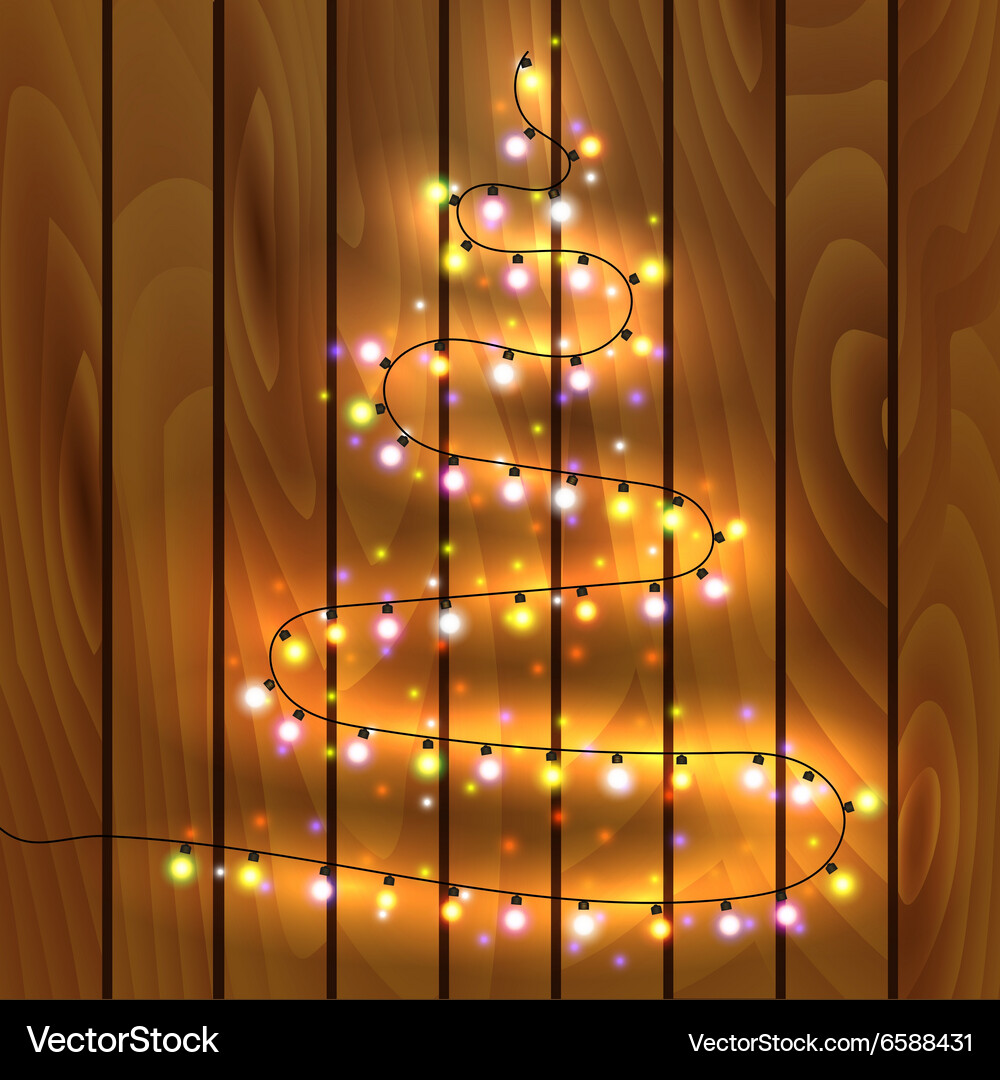 Christmas tree made of lights Royalty Free Vector Image