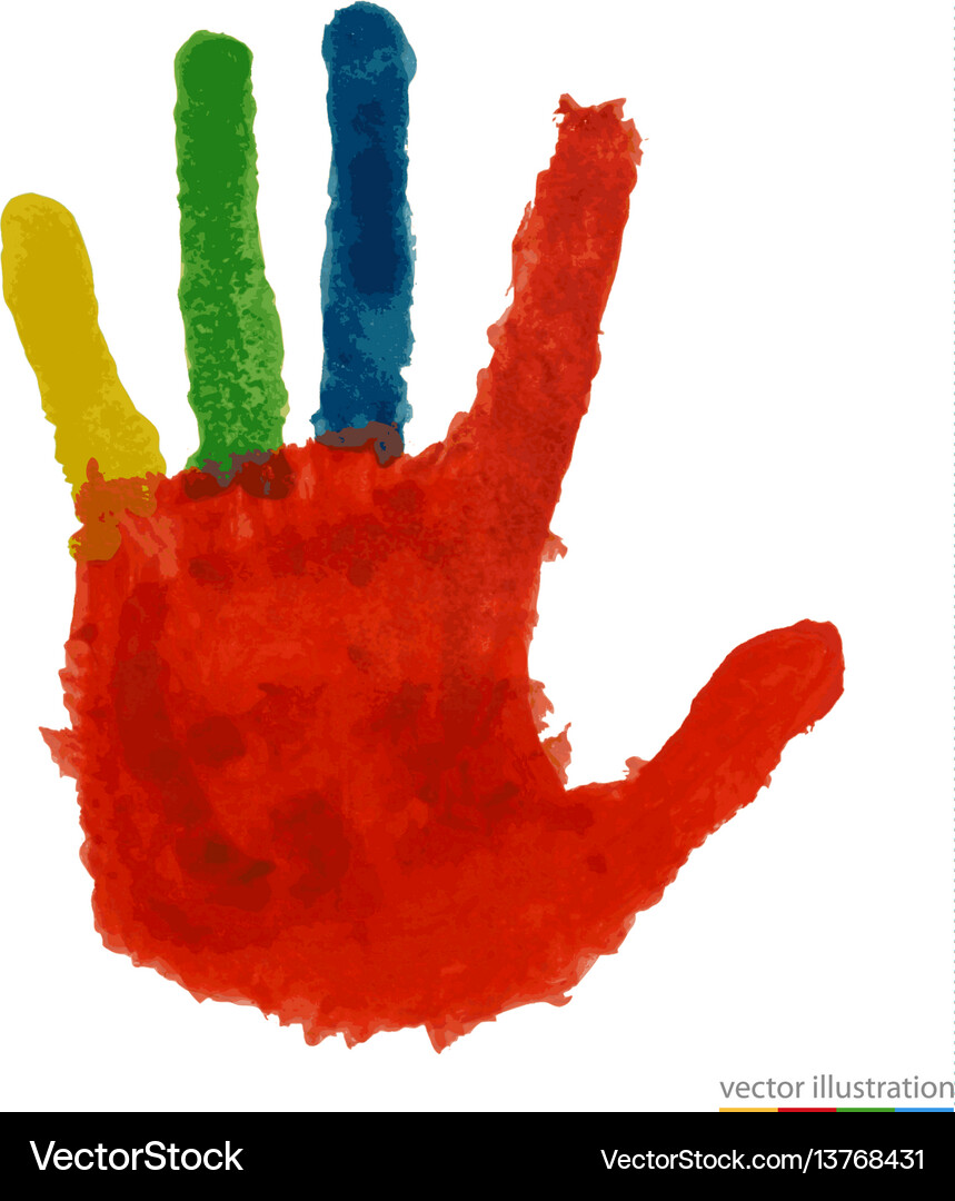 Close up of colored hand Royalty Free Vector Image