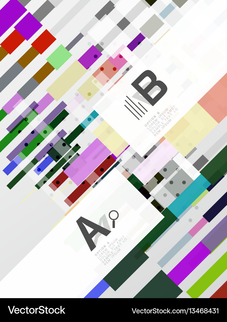 Colorful lines rectangles and stripes with option Vector Image