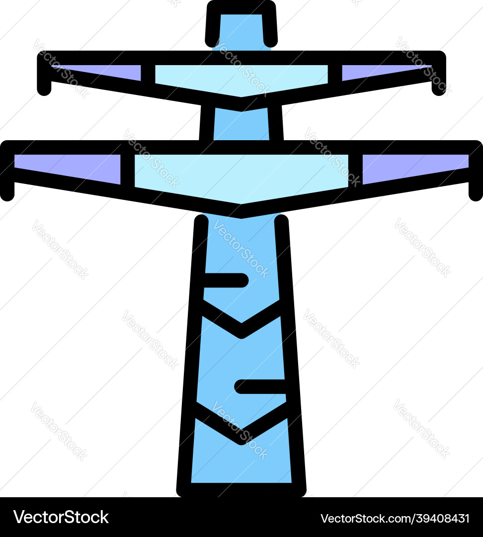 Electric tower icon color outline Royalty Free Vector Image
