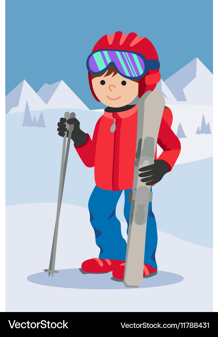 Flat design of little boy from Royalty Free Vector Image