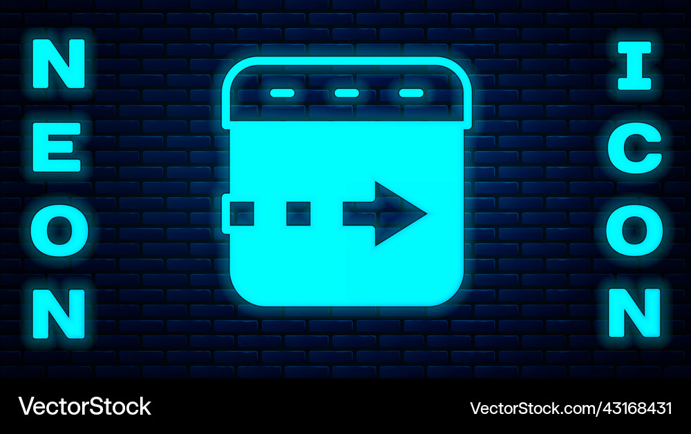 Glowing neon time flies on the clock icon isolated