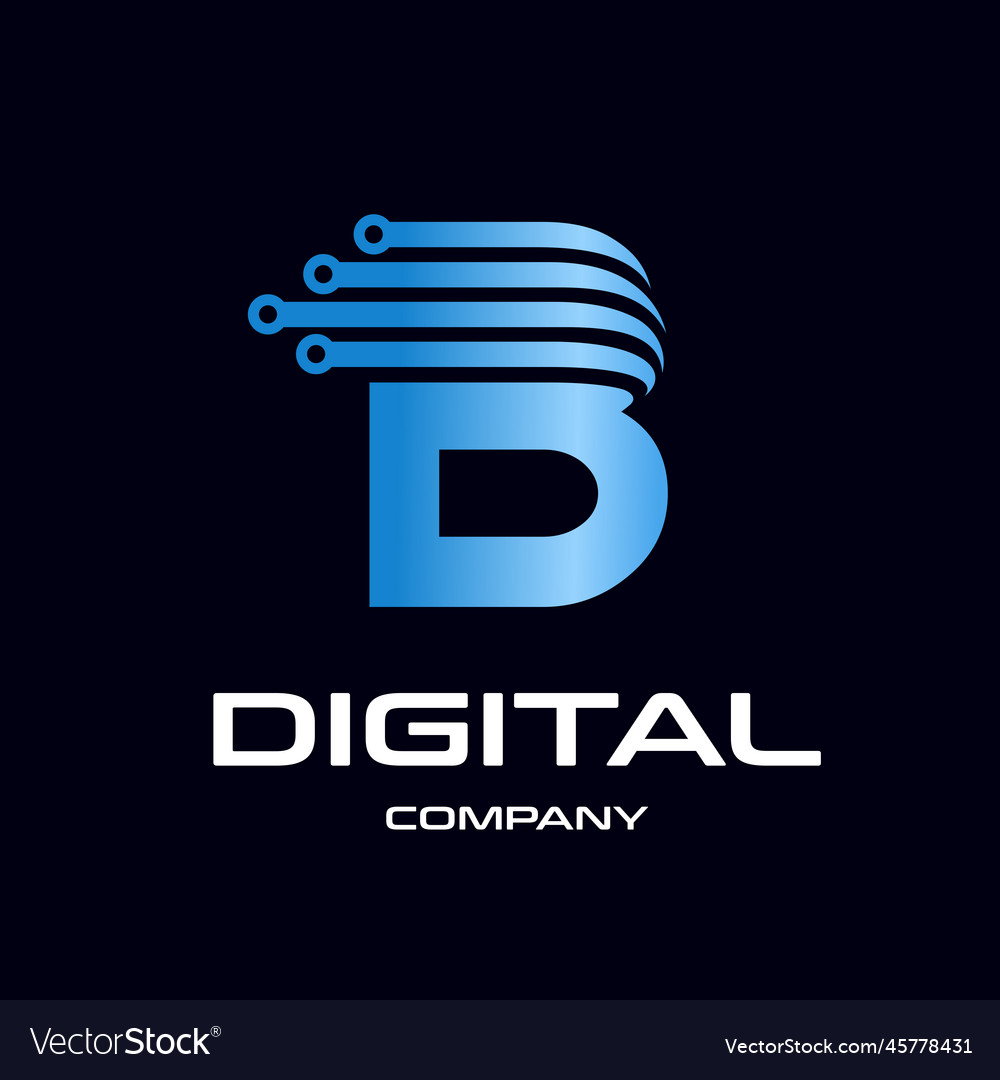 Letter b technology logo template this design Vector Image