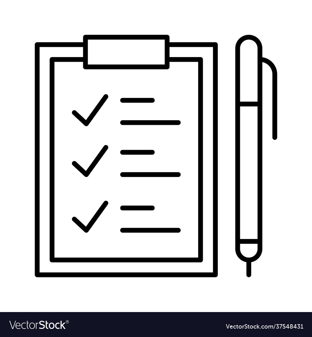 Linear task plan icon Royalty Free Vector Image