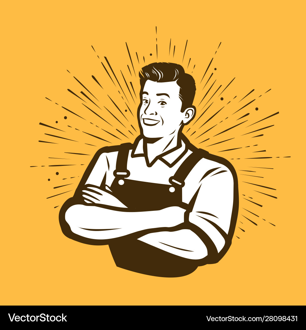 Man with his arms crossed professional Royalty Free Vector