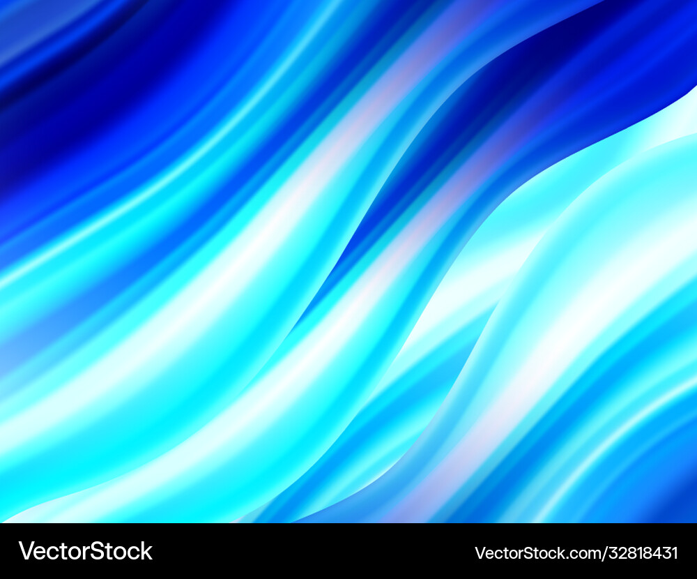 Modern blue flow poster liquid wavy shape color Vector Image