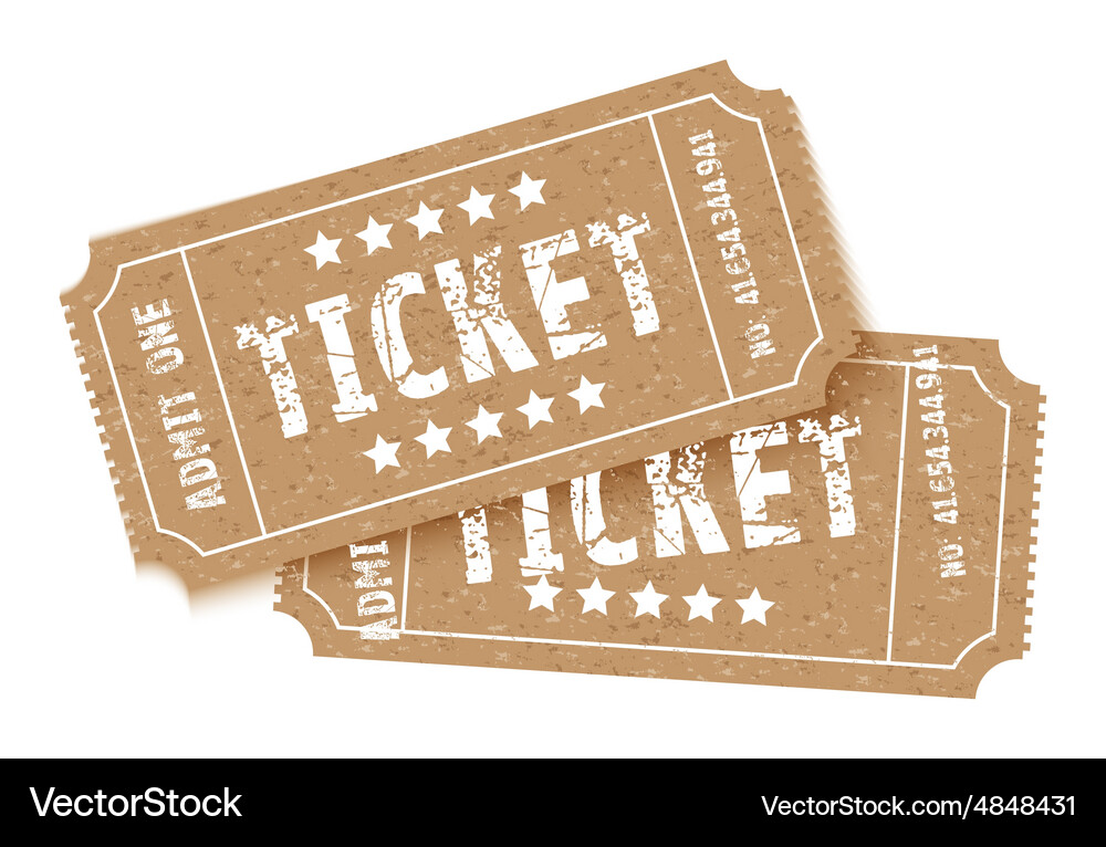 Pair of brown tickets Royalty Free Vector Image