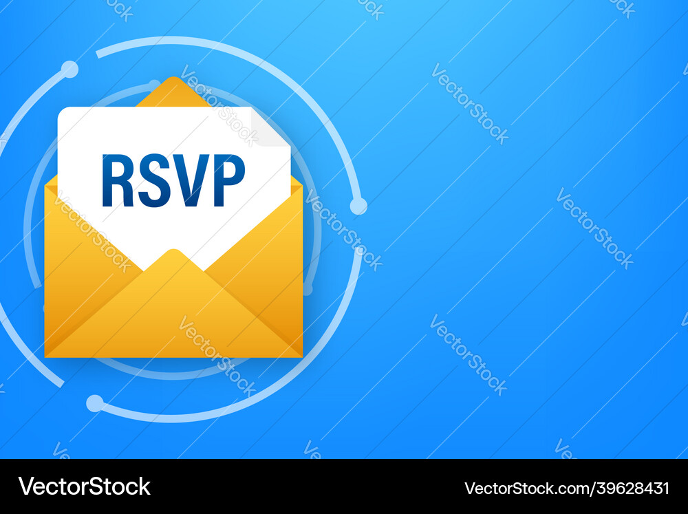 Rsvp mail icon please respond to linear sign Vector Image