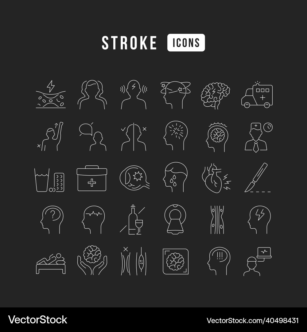 Set of linear icons stroke Royalty Free Vector Image