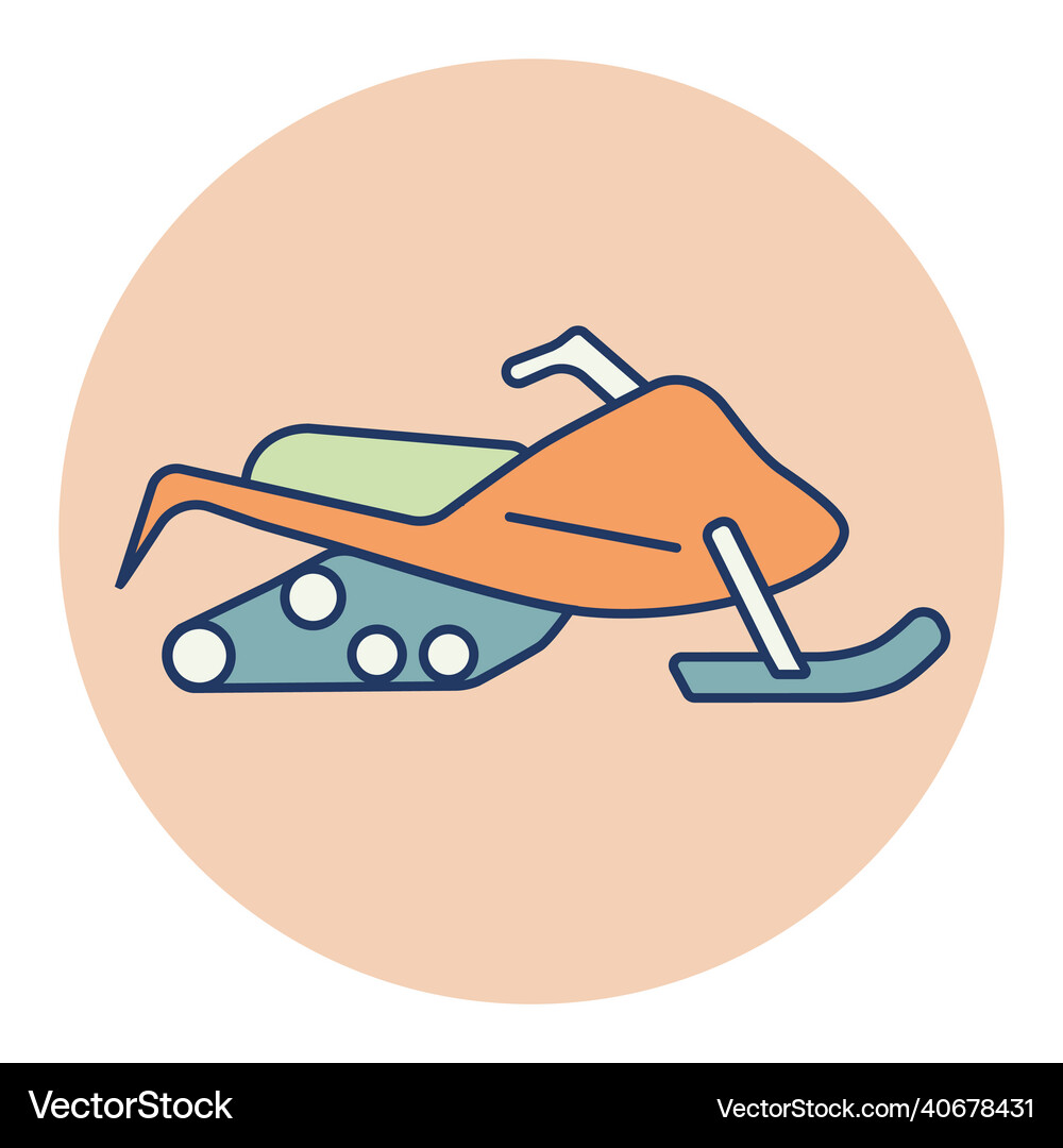 Snowmobile icon graph symbol for travel Royalty Free Vector