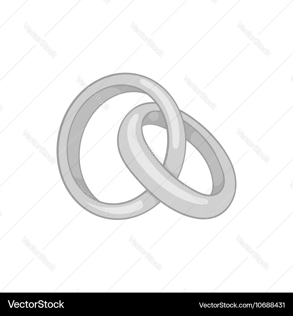 Wedding rings icon black monochrome style Vector Image