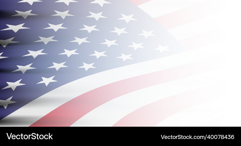 American flag covers white background modern usa Vector Image
