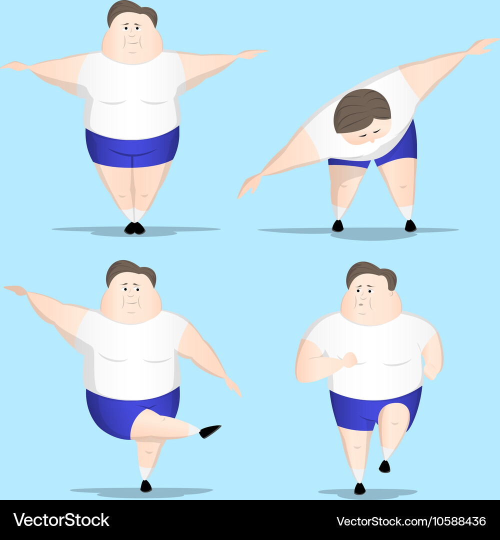 Big man fitness Royalty Free Vector Image - VectorStock
