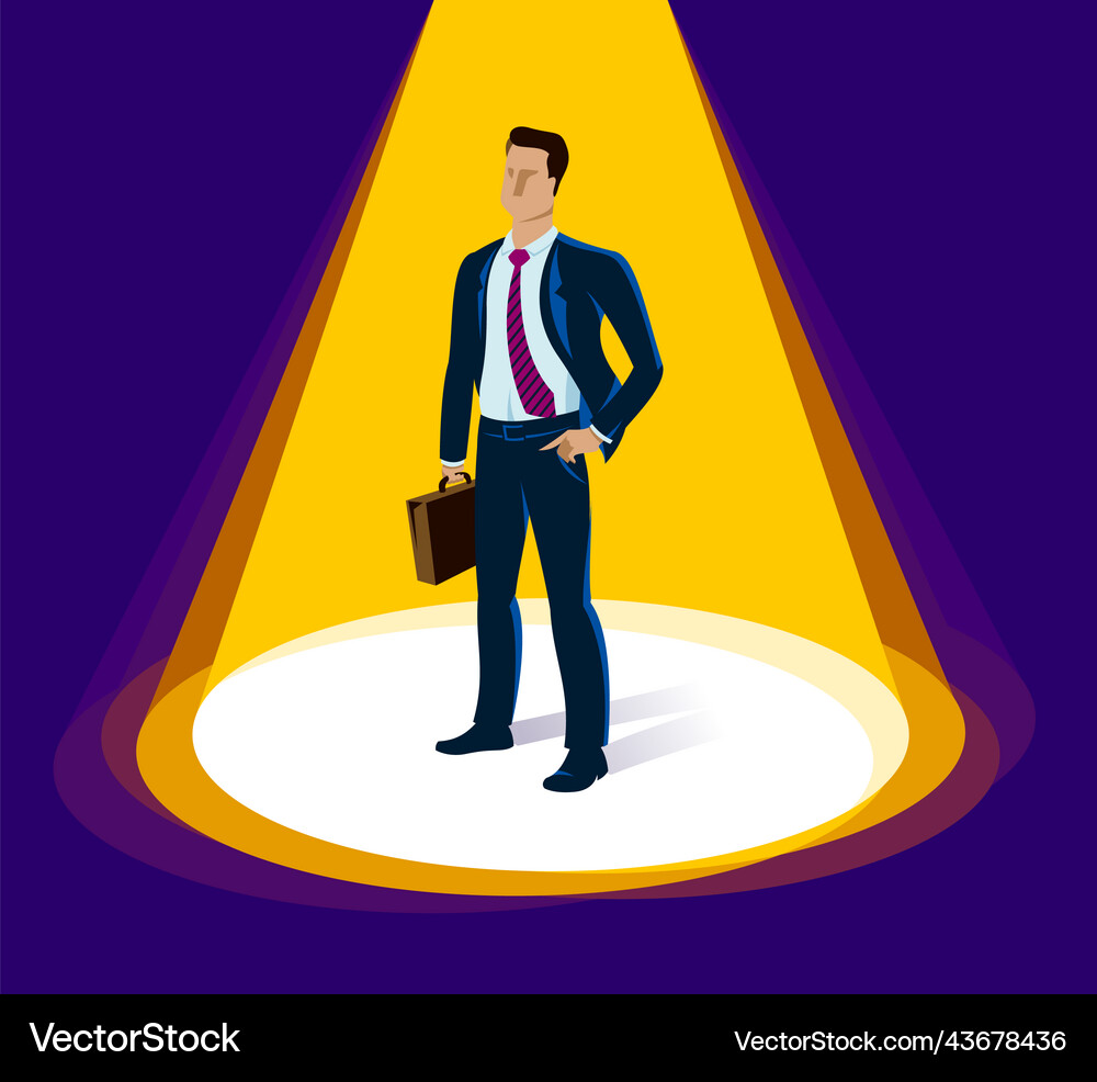 Businessman Standing On Podium Success Royalty Free Vector