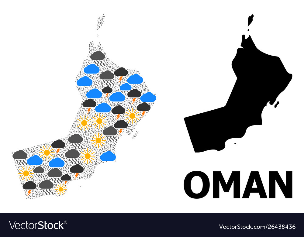 Climate pattern map oman Royalty Free Vector Image