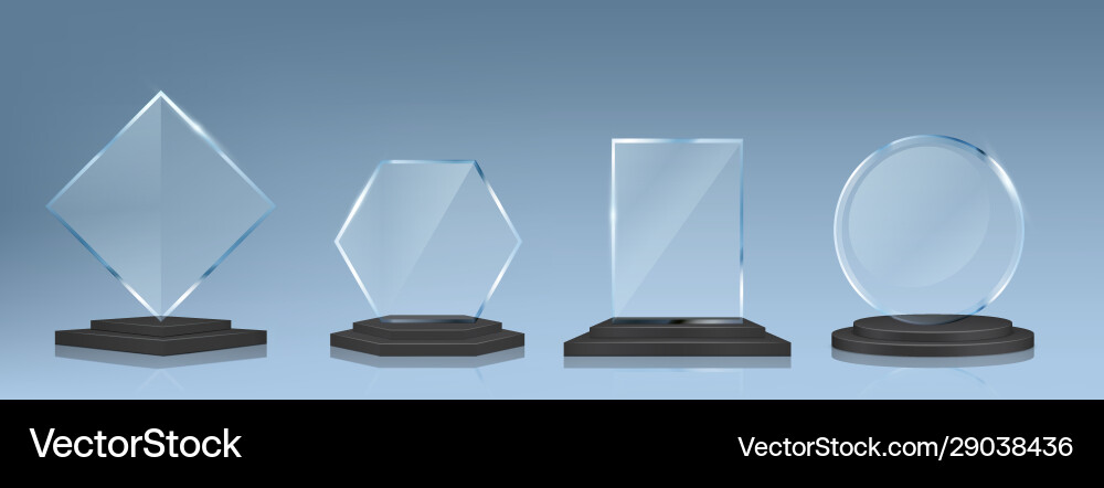 Collections transparent trophies awards Royalty Free Vector