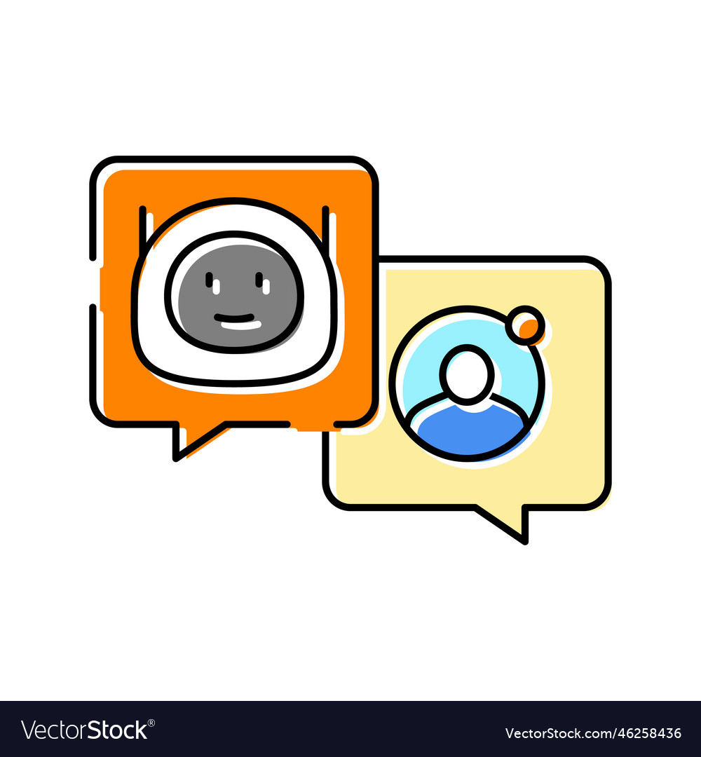 Communication chat bot color icon Royalty Free Vector Image