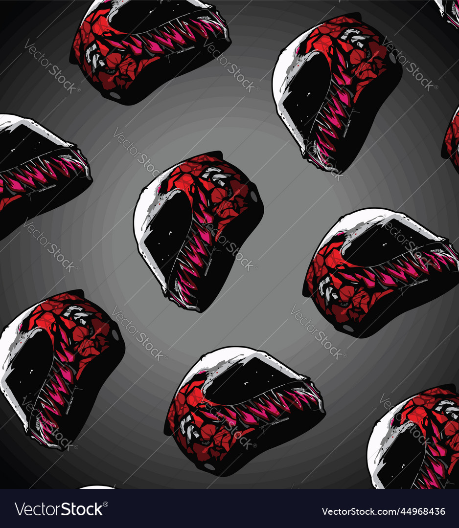 Devil pattern helmet on a red wall Royalty Free Vector Image