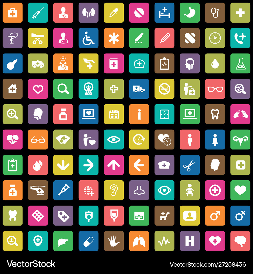 Doctor 100 icons universal set for web and ui Vector Image