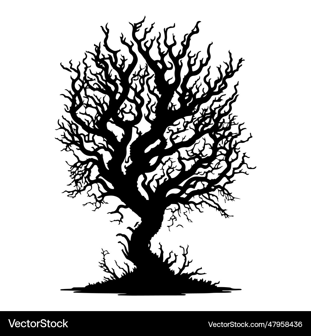 Halloween scary trees silhouette scary tree Vector Image