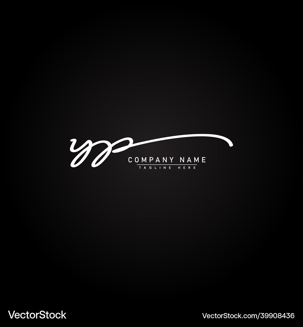 Initial letter yp logo - handwritten signature Vector Image