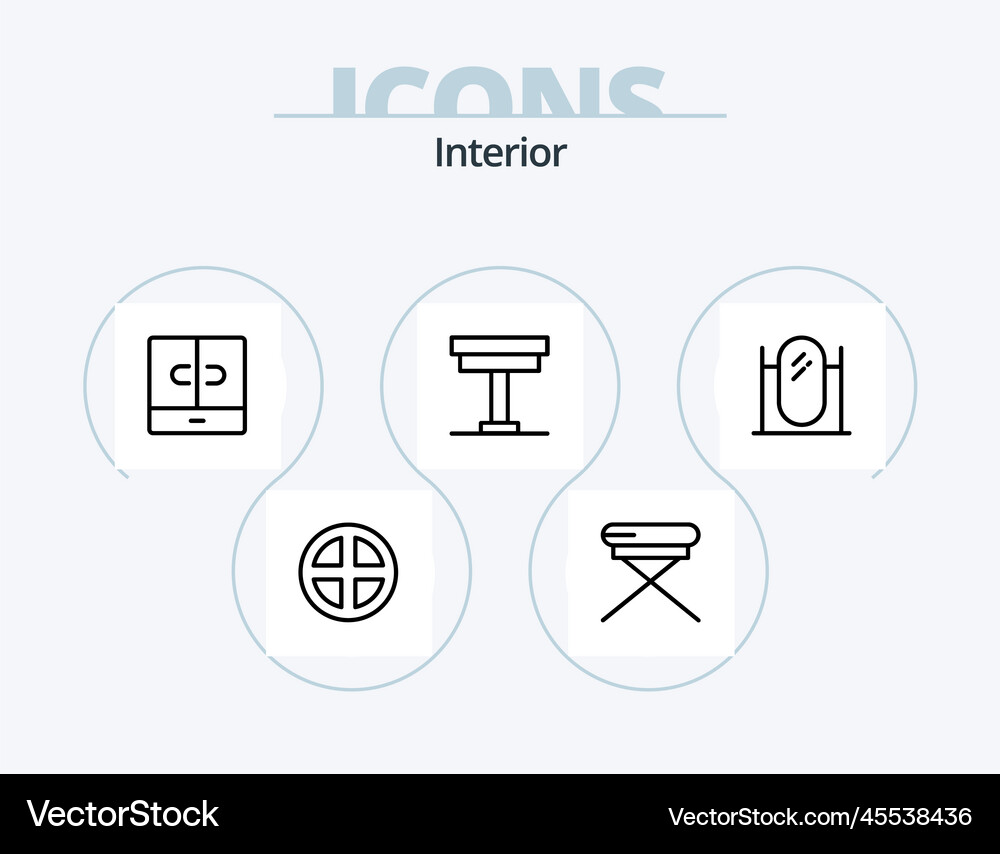 Interior line icon pack 5 icon design decor Vector Image