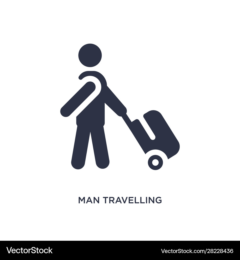 Man travelling icon on white background simple Vector Image