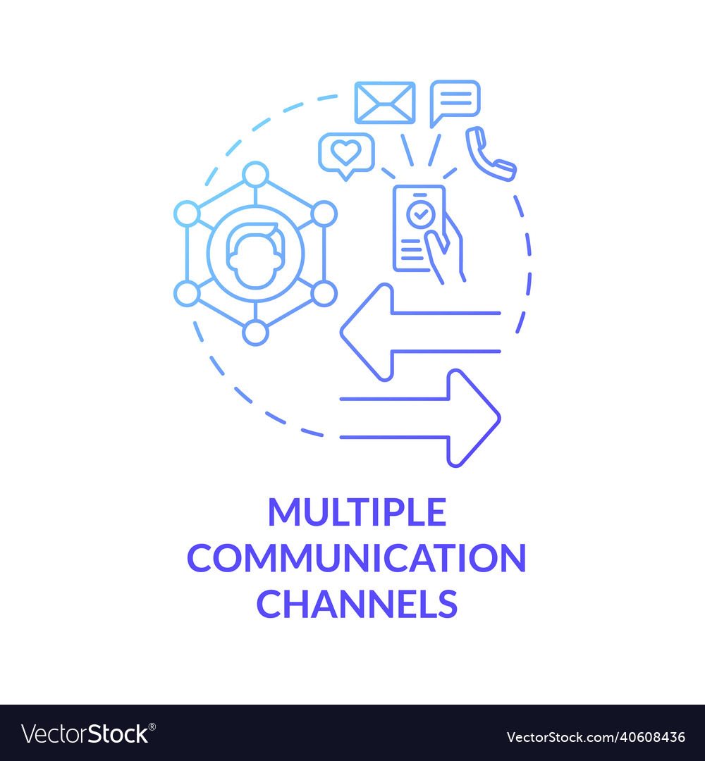 Multiple communication channels blue gradient Vector Image