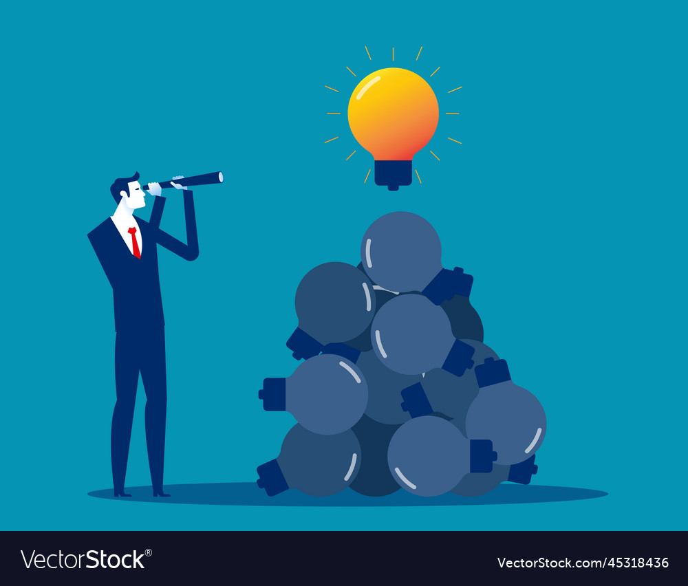 Person looking and finding idea develop project Vector Image