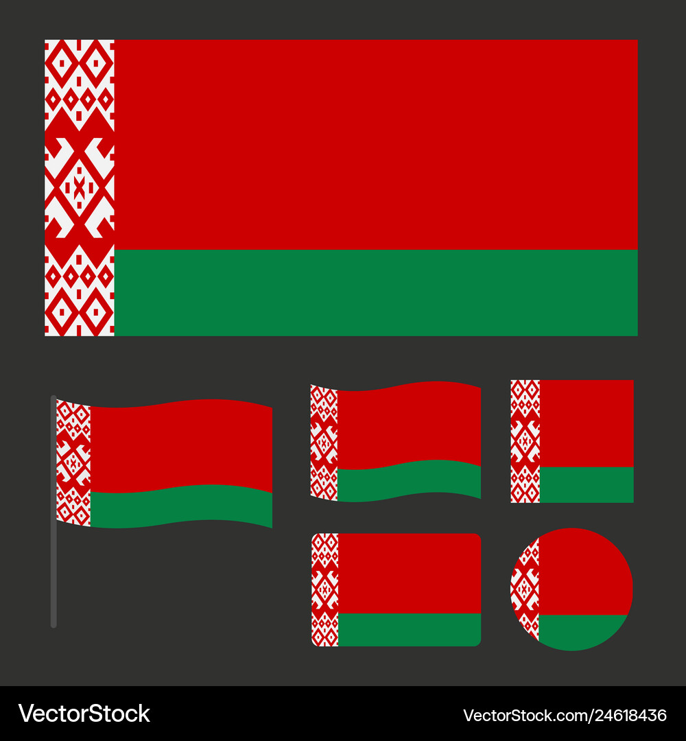 Simplified flag of belarus for a small size Vector Image