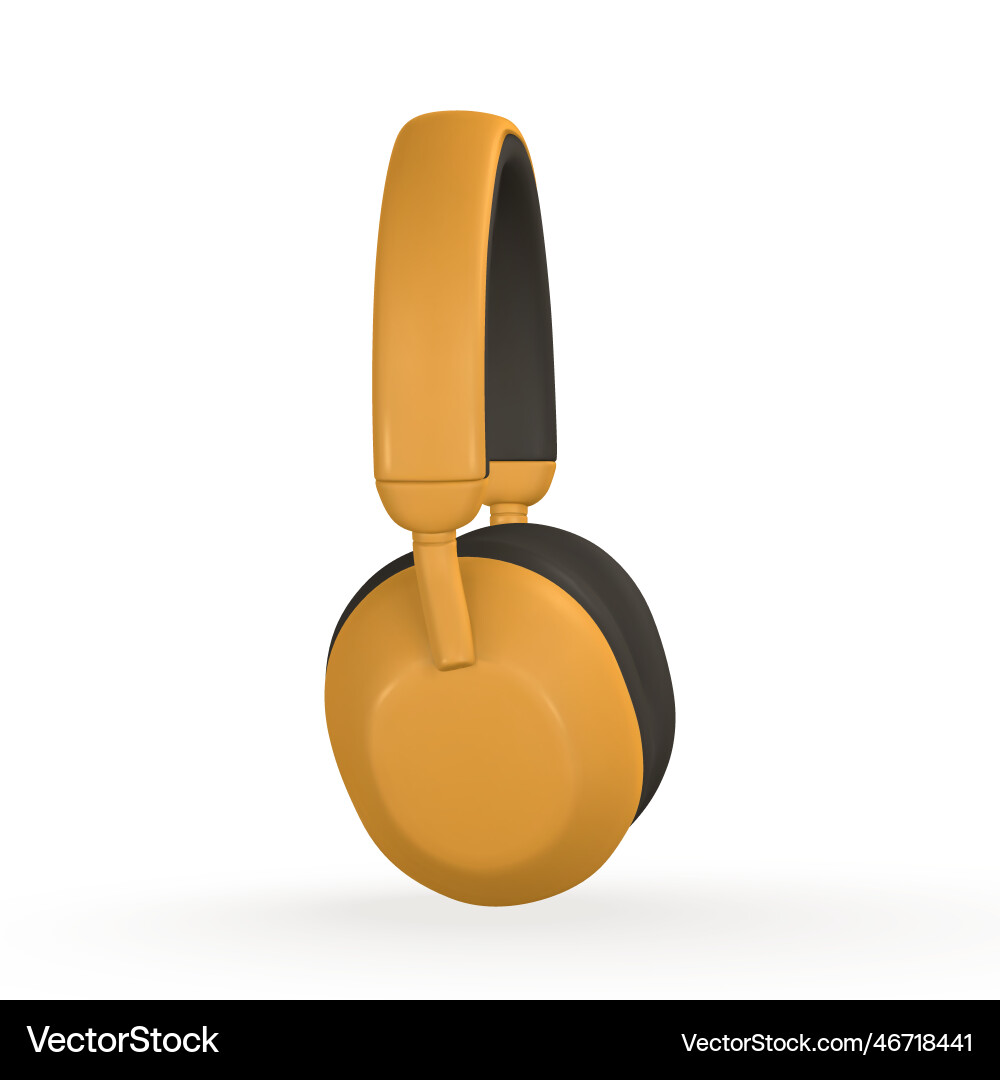 3d realistic colour headphone in plastic cartoon Vector Image