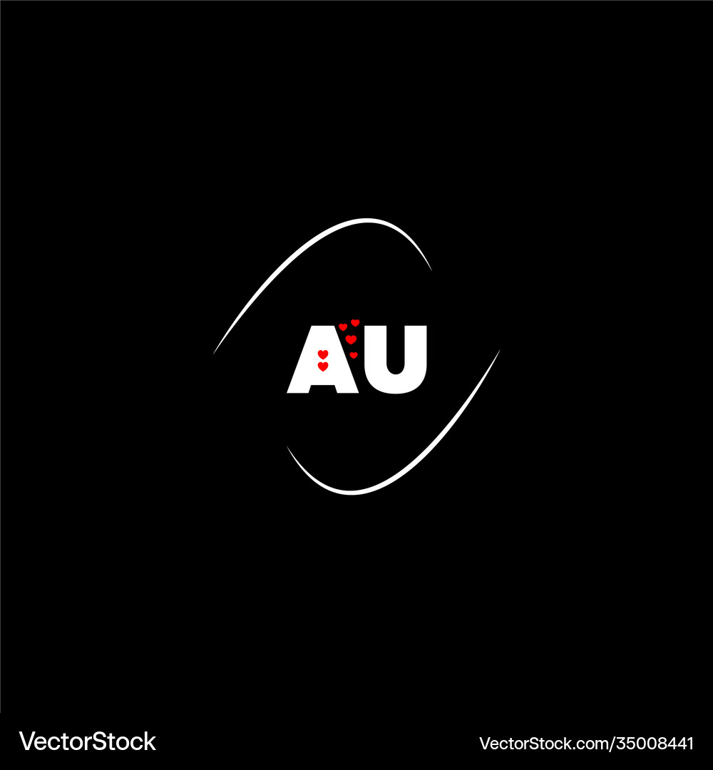 A u letter logo creative design on black color Vector Image